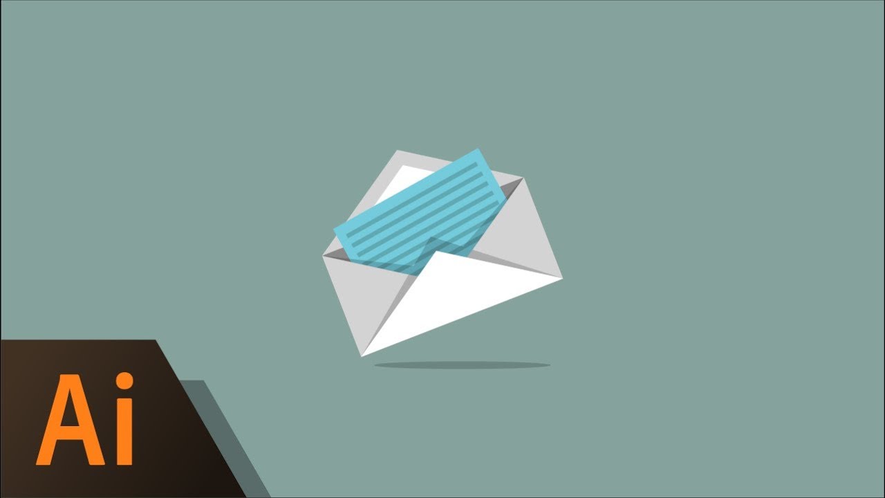Illustrator Beginner Tutorial Material Envelope Icon Youtube