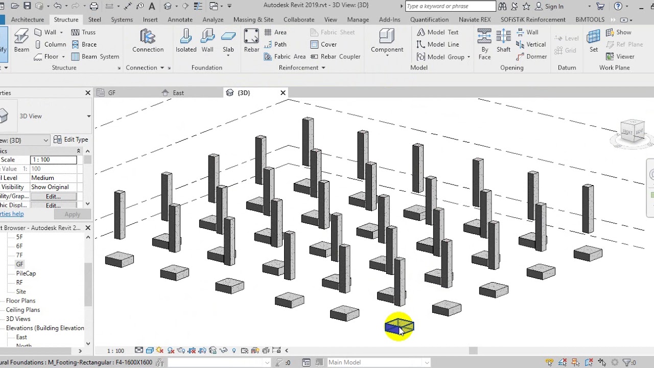 Revit Structure How To Create Columns Youtube