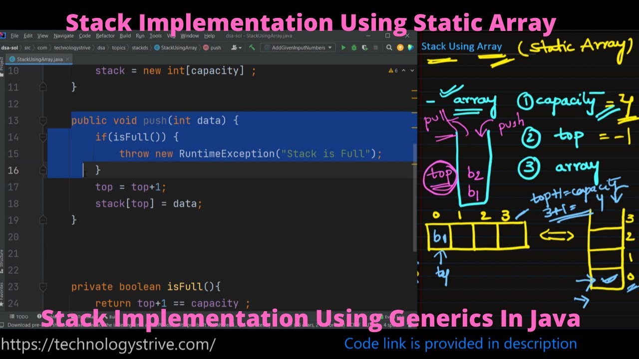 7 3 Stack Implementation Using Static Array Stack Implementation
