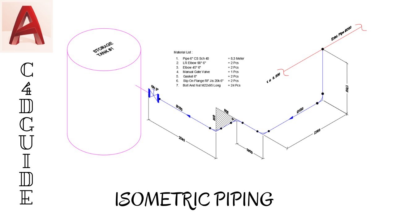 Tutorial Autocad Bahasa Indonesia Cara Membuat Isometric Piping Youtube