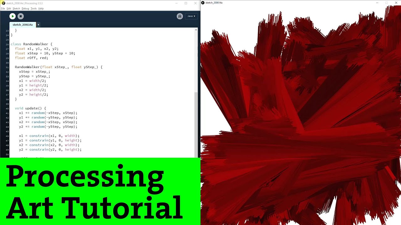 Ep 8 Processing Tutorial Random Walker Class Object Oriented