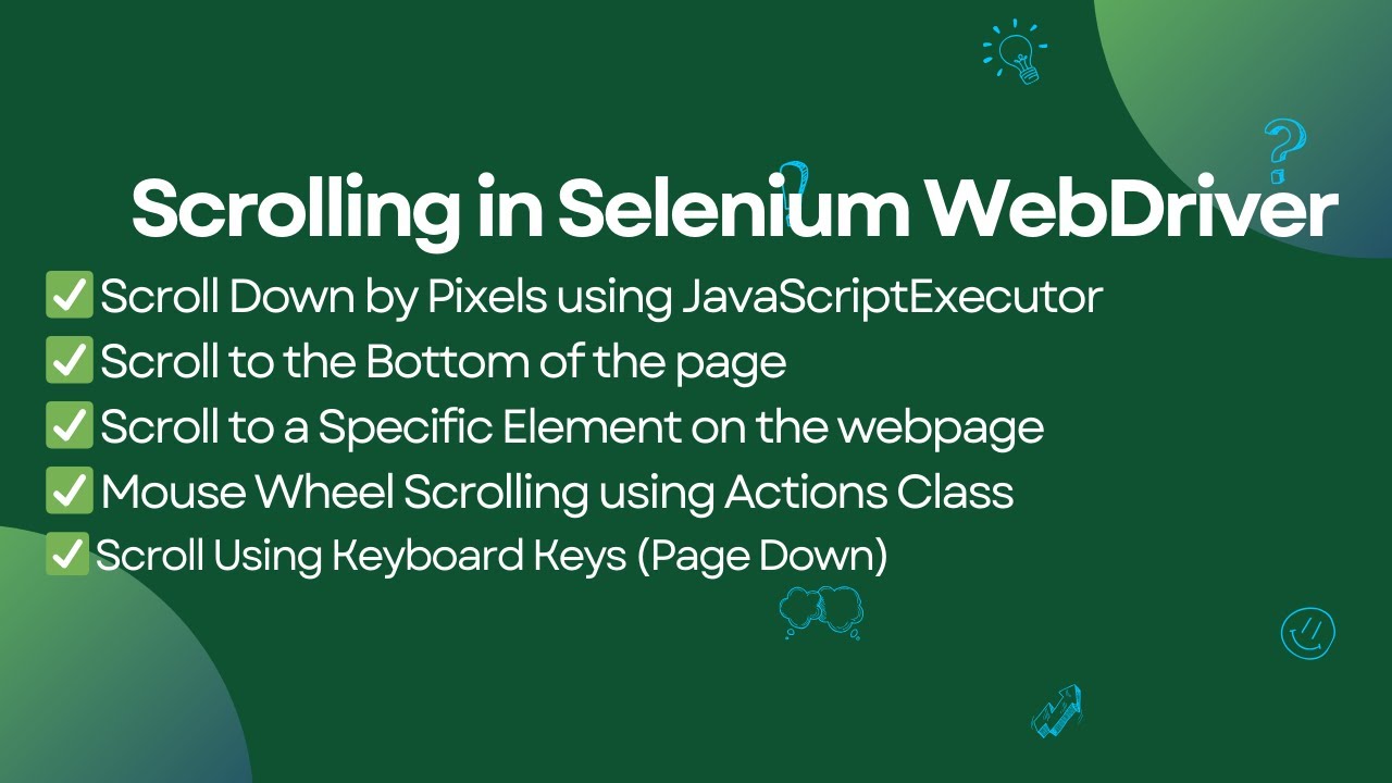 How To Scroll In Selenium Webdriver Java Javascriptexecutor Actions