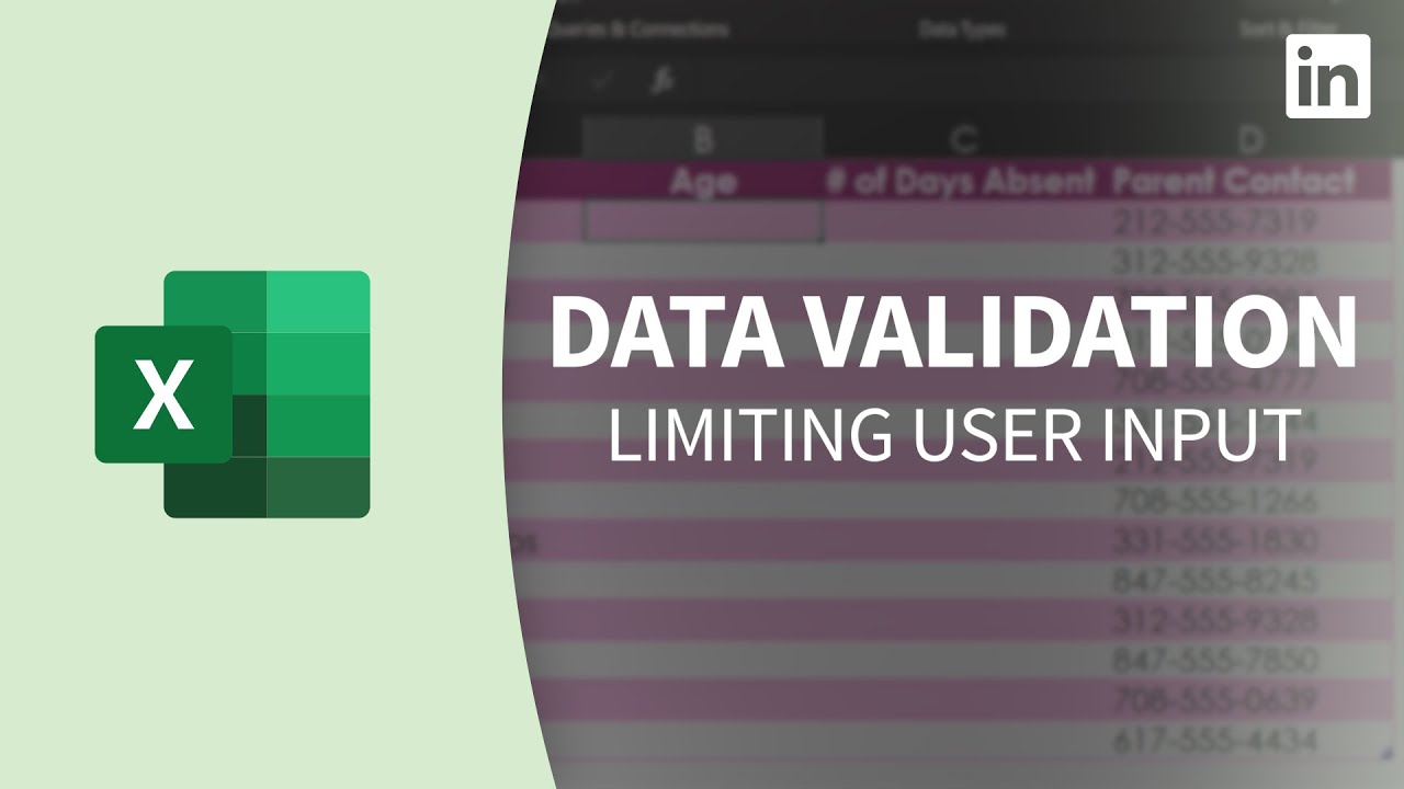 Excel Tutorial Control Inputs With Data Validation Youtube