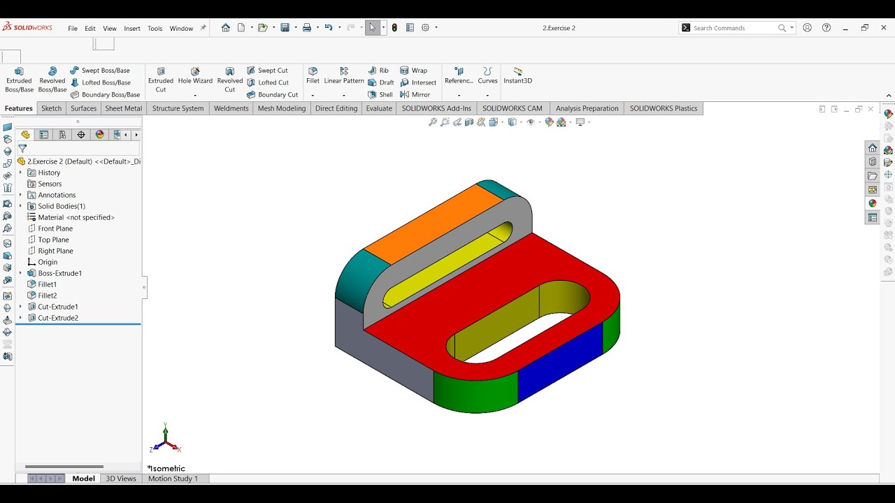 Solidworks Tutorial Exercise Day 2 Youtube
