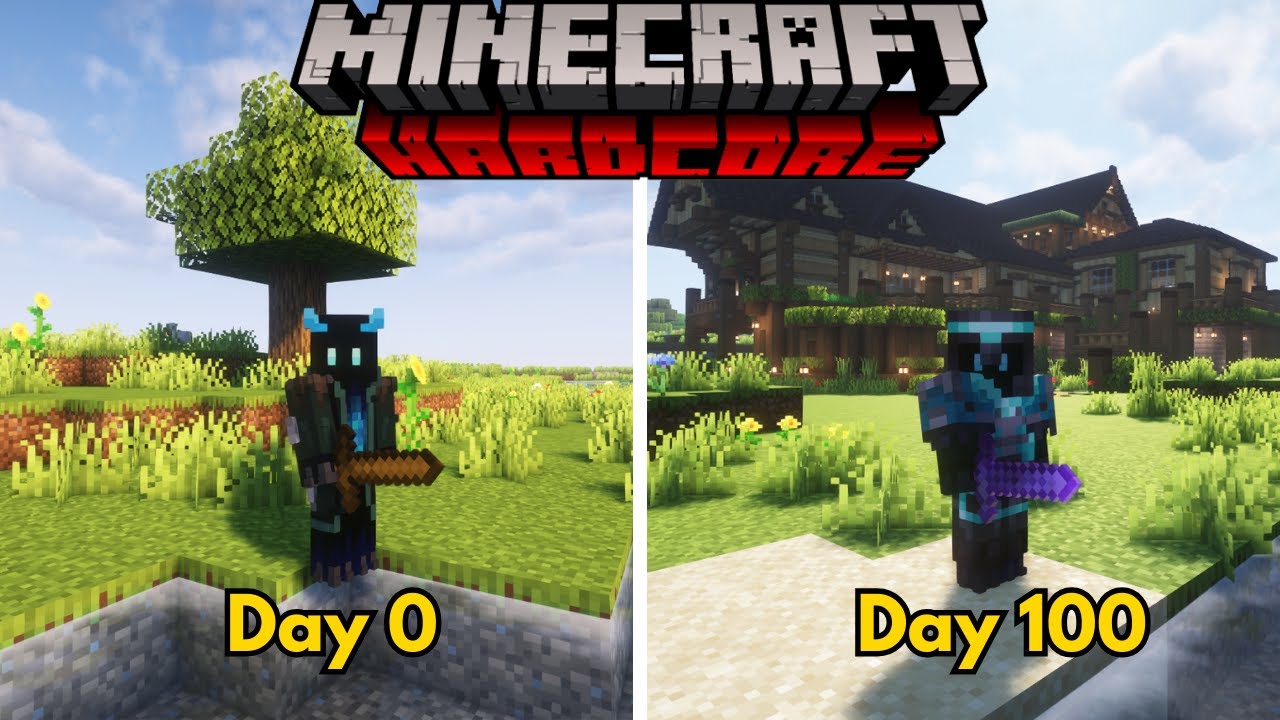 I Survived 100 Days In Minecraft Hardcore Youtube
