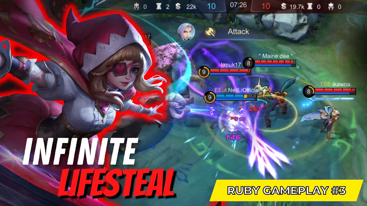Ruby Gameplay 3 Mobile Legends Infinite Lifesteal рџ ё Youtube