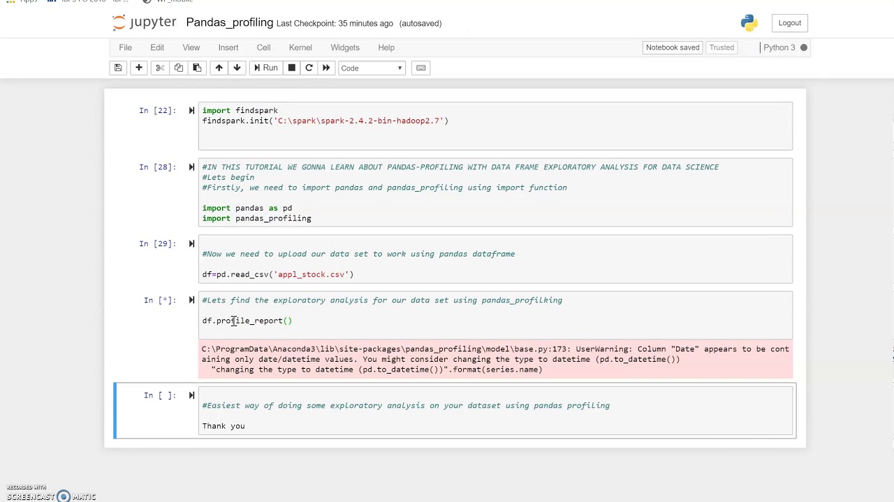 Python Profiling With Pandas Youtube