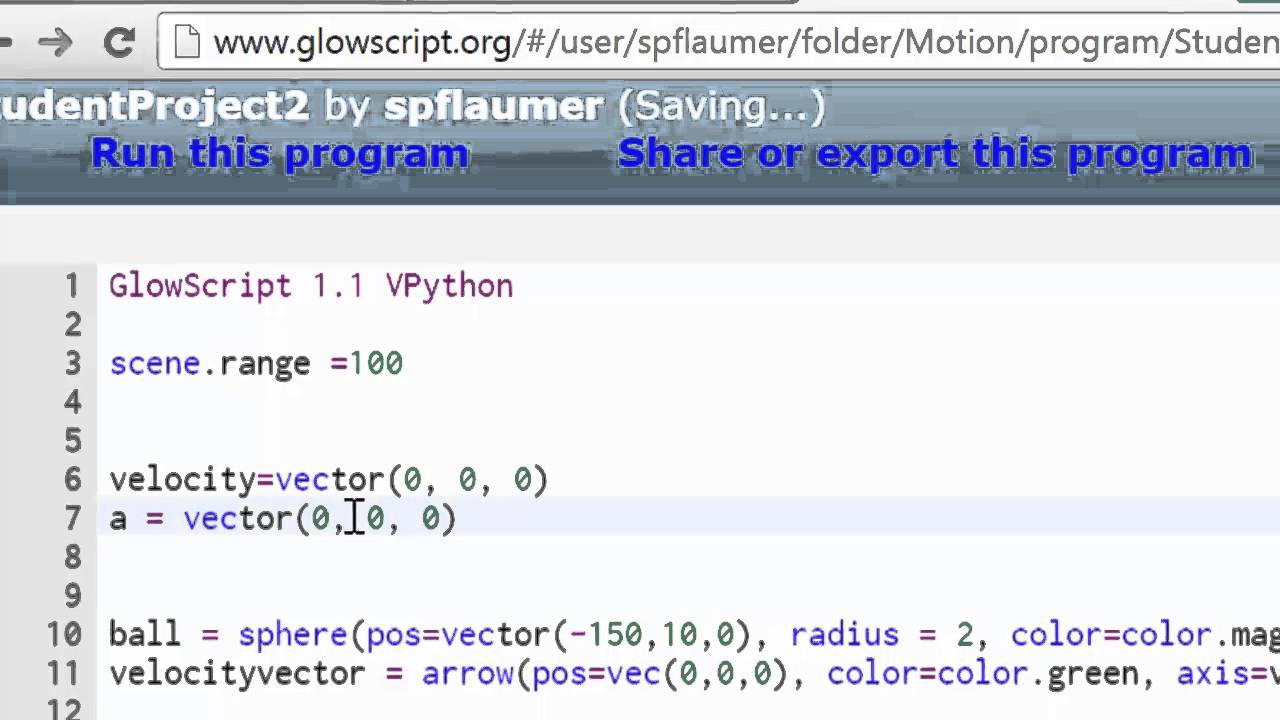 Glowscript Projectile Motion Tutorial Youtube