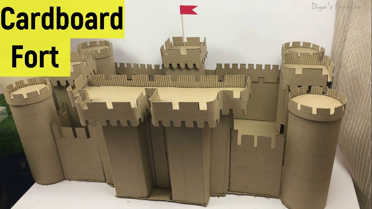 Cardboard Fort Making Cardboard Castle Model Diy Fort Diy Castle