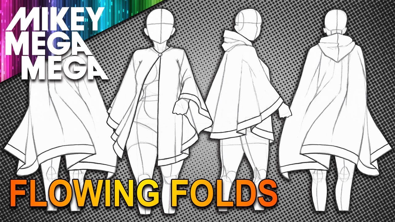 How To Draw Cloak Cape Hanging Flowing Folds Youtube