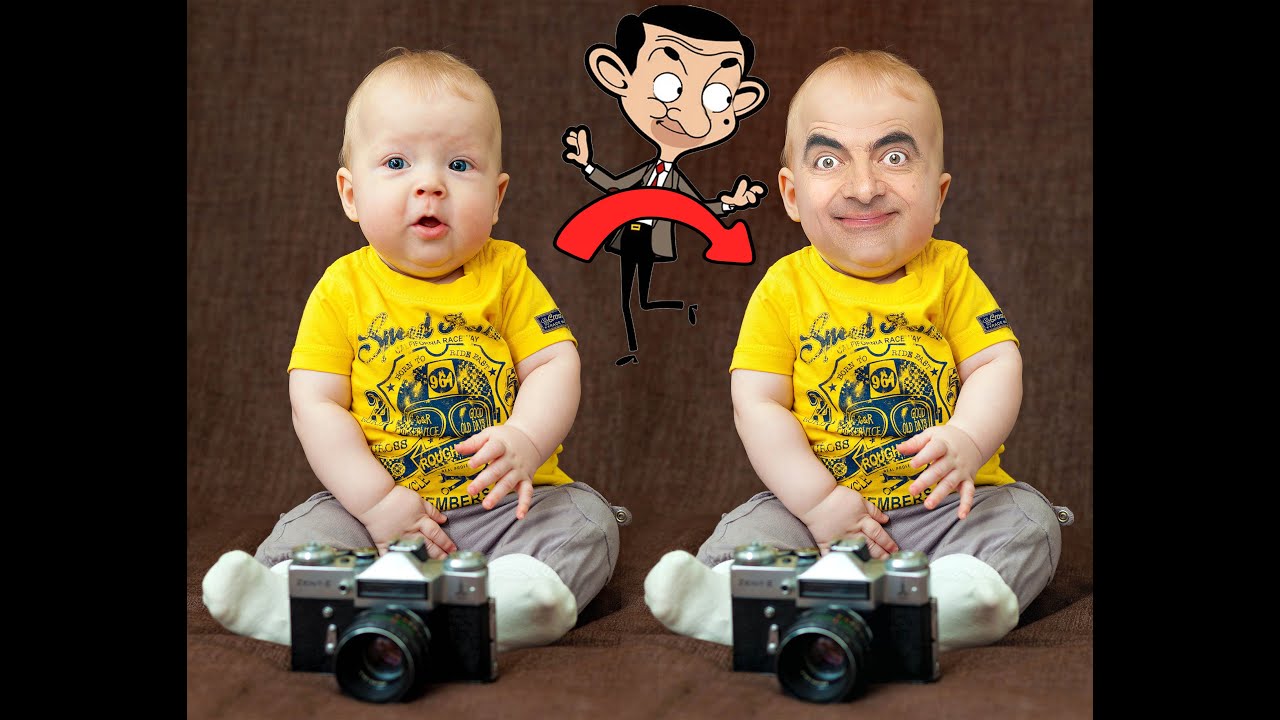 Face Swap In Photoshop Bean Baby Tutorial Youtube