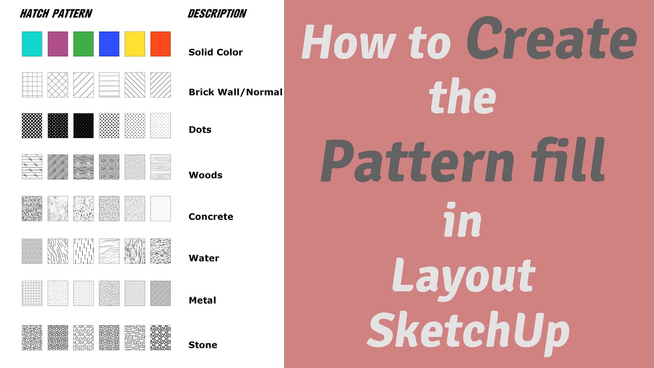 Layout Sketchup Lesson 07 How To Create Pattern Fills In Layout