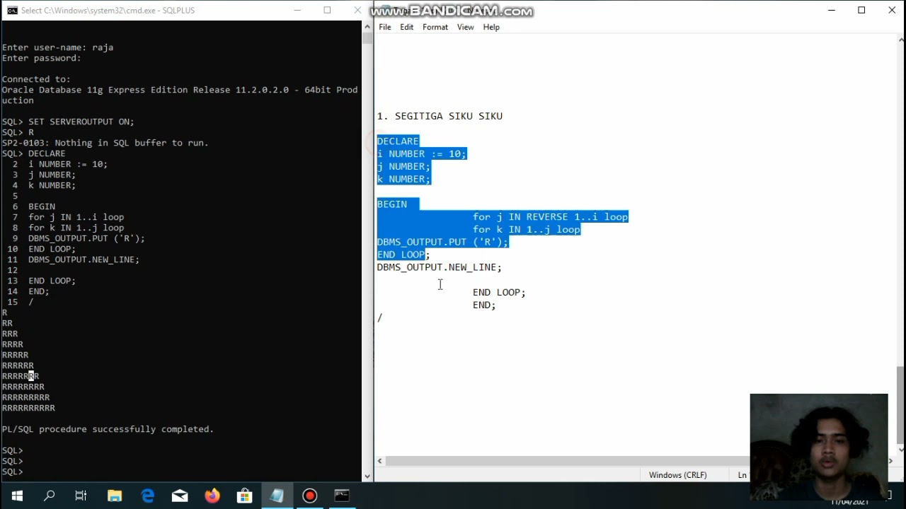 Contoh Nested Loop Pl Sql Youtube