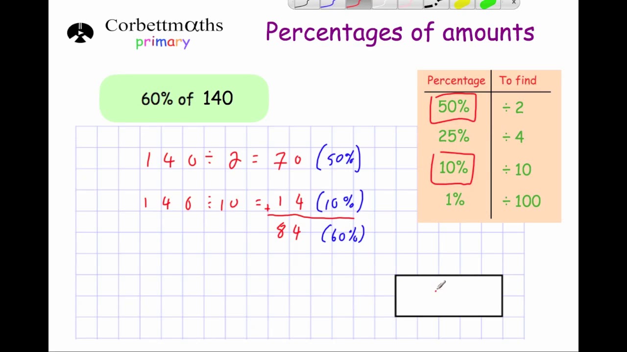 Percentages Of Amounts Primary Youtube