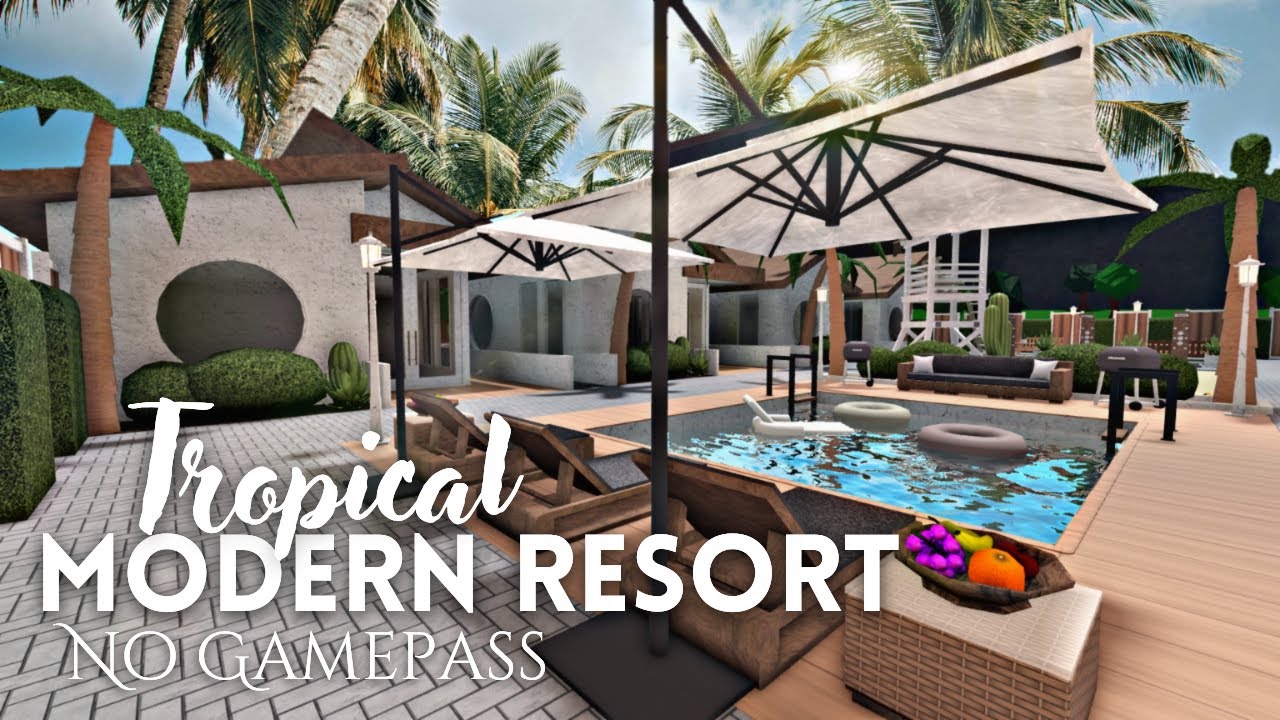Bloxburg ê 95k ê â ï Tropical Modern Resort ê No Gamepass Exterior