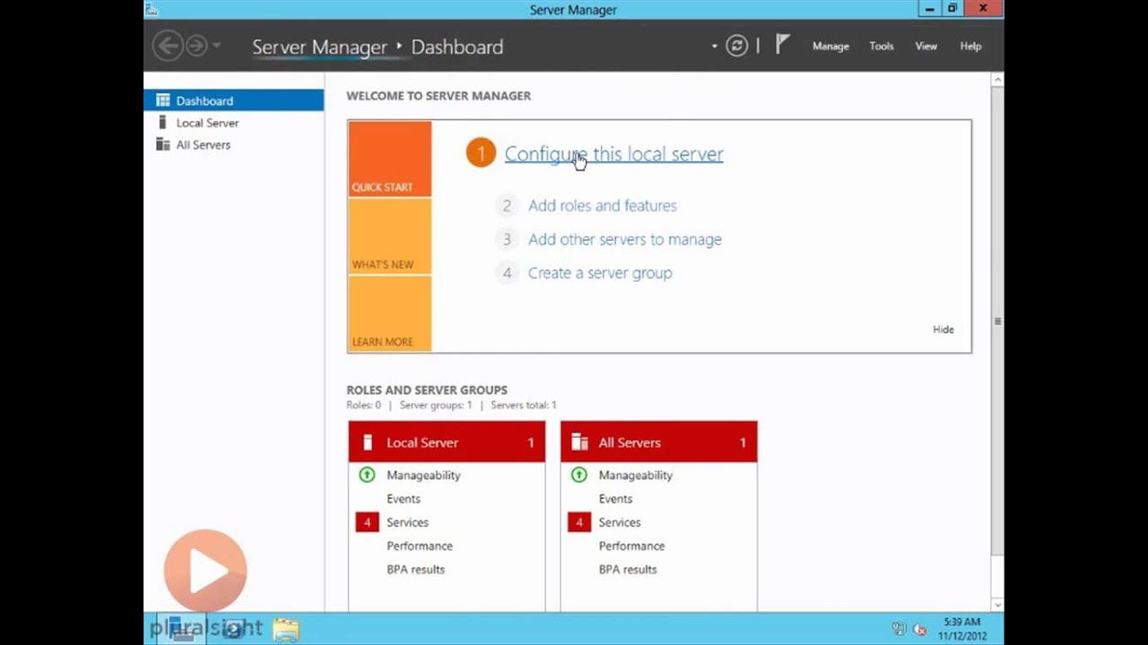 06 Installing Windows Server 2012 Configuration Local Server Youtube