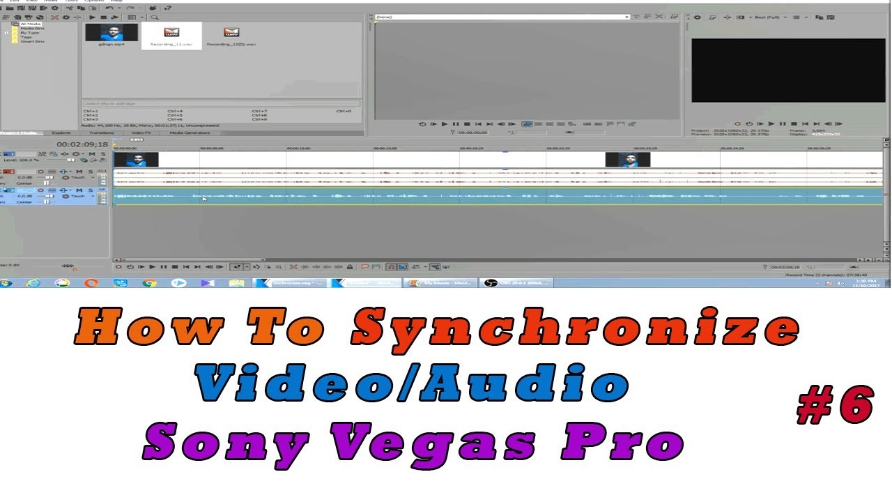 How To Synchronize Audio And Video In Sony Vegas Pro Hindi Tutorial