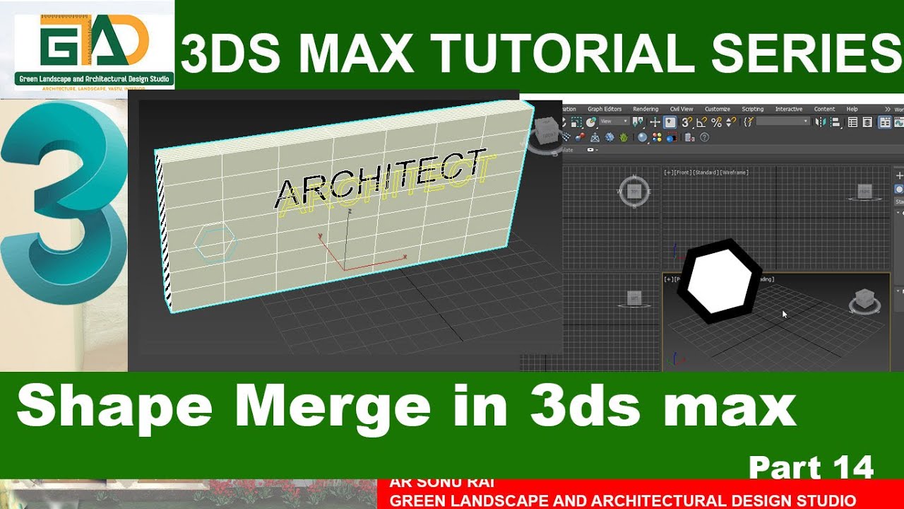 Shape Merge Compound Objects In 3ds Max Tutorial Part 14 3dmax