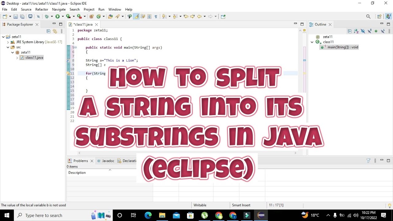 How To Split A String In Java Eclipse Ide Split A String Into Its