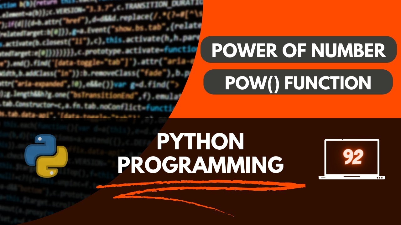 Python Program To Find Power Of A Number Using Pow Function Youtube