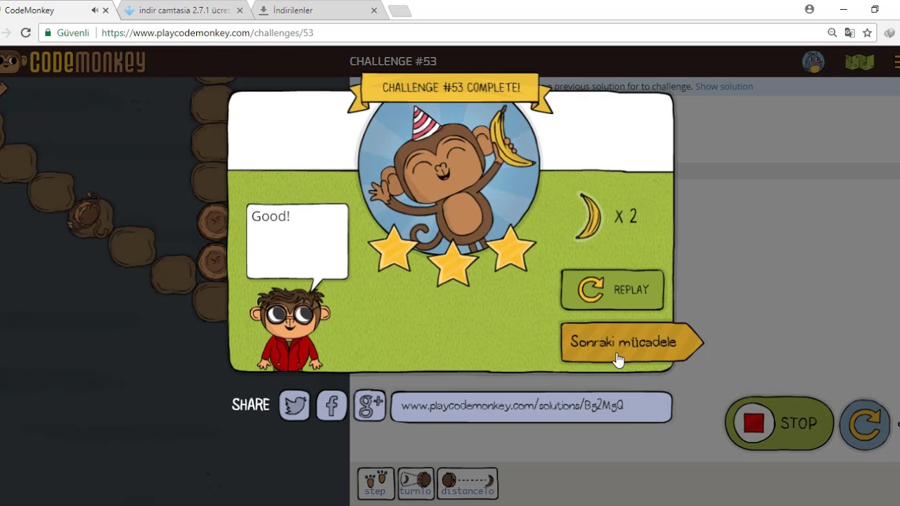 Play Code Monkey 51 52 53 54 55 Challenge Level Youtube