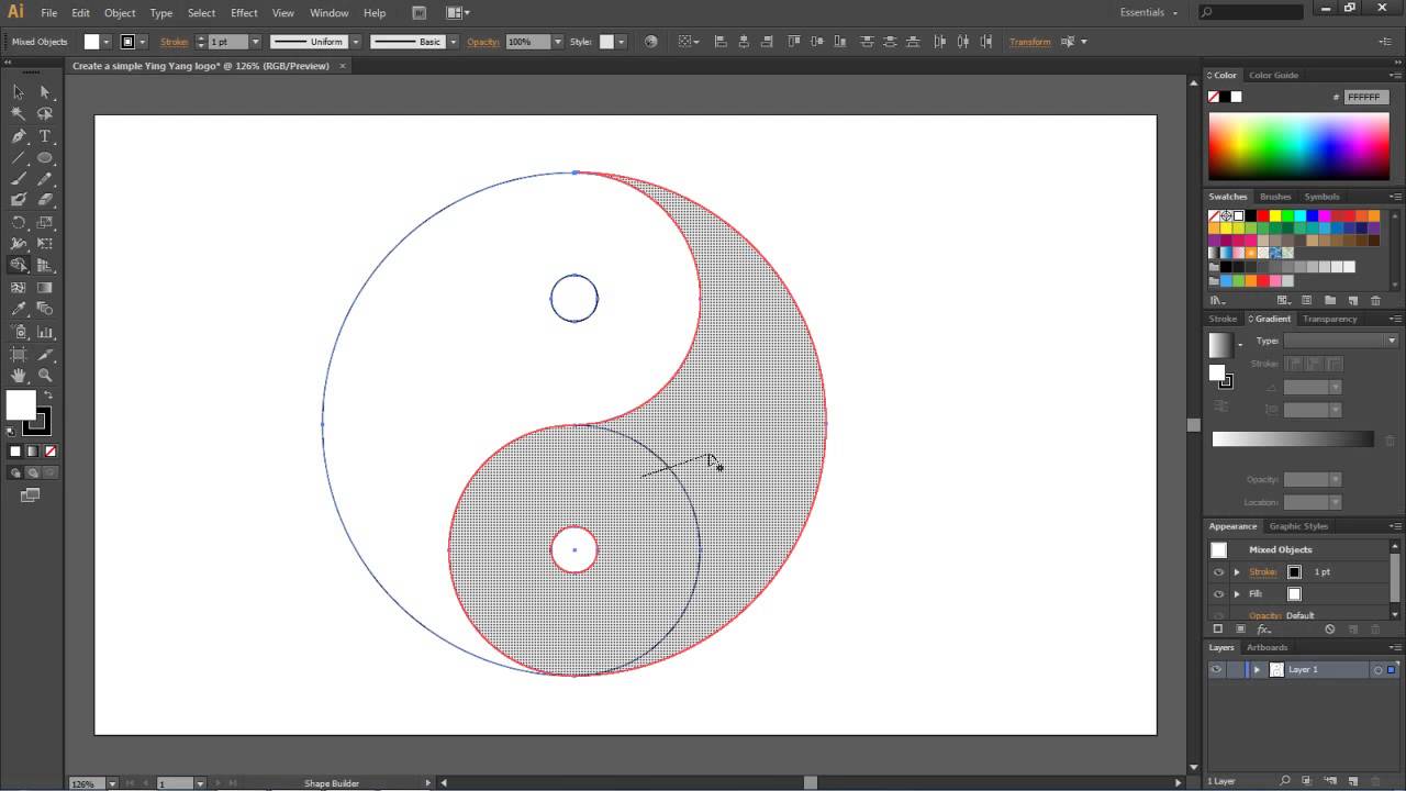 Create A Simple And Beautiful Ying Yang Logo Using Adobe Illustrator
