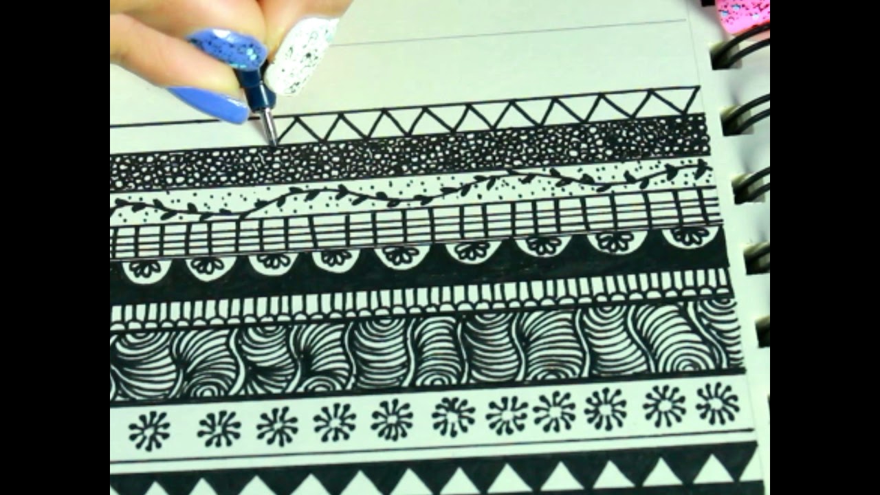 20 Easy Zentangle Border Patterns For Art Projects Decorations