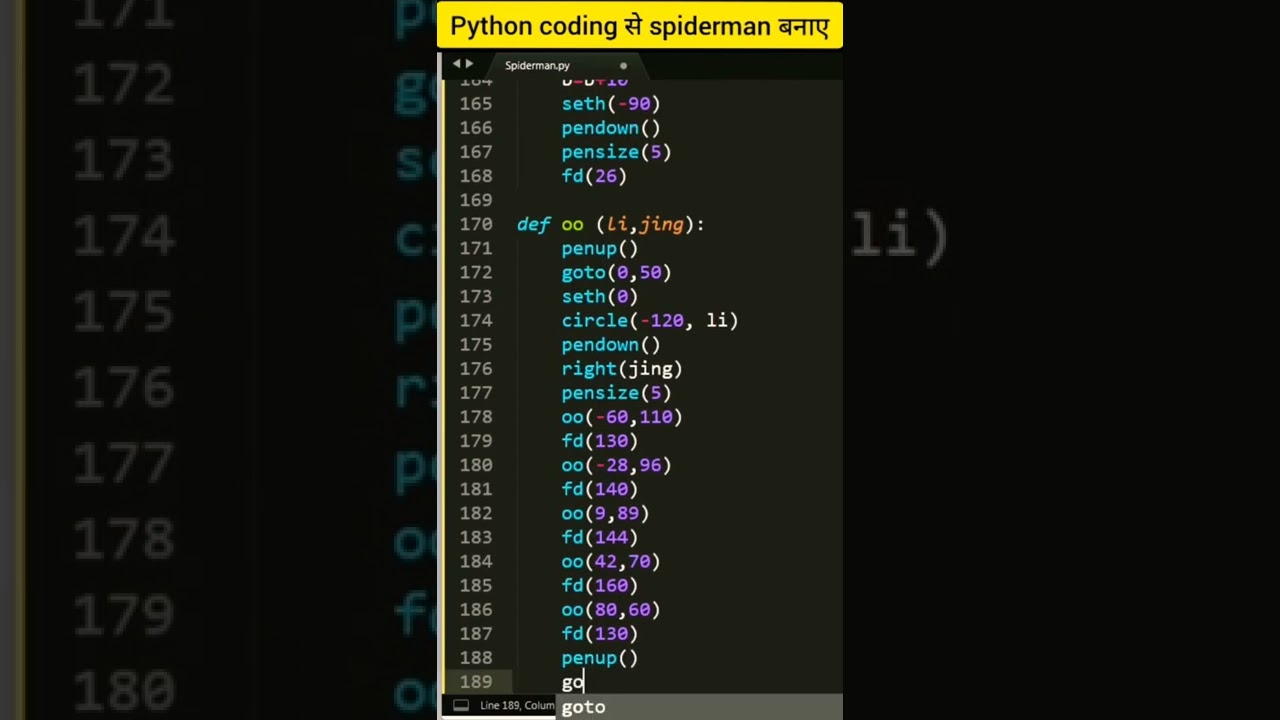 Create A Spiderman Using Python Coding Python Programer Tech Python