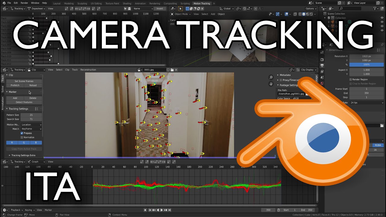 Blender Camera Tracking Tutorial Ita Youtube