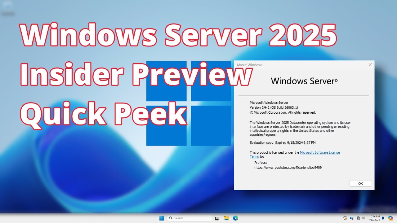 Windows Server 2025 Insider Preview Quick Peek Youtube