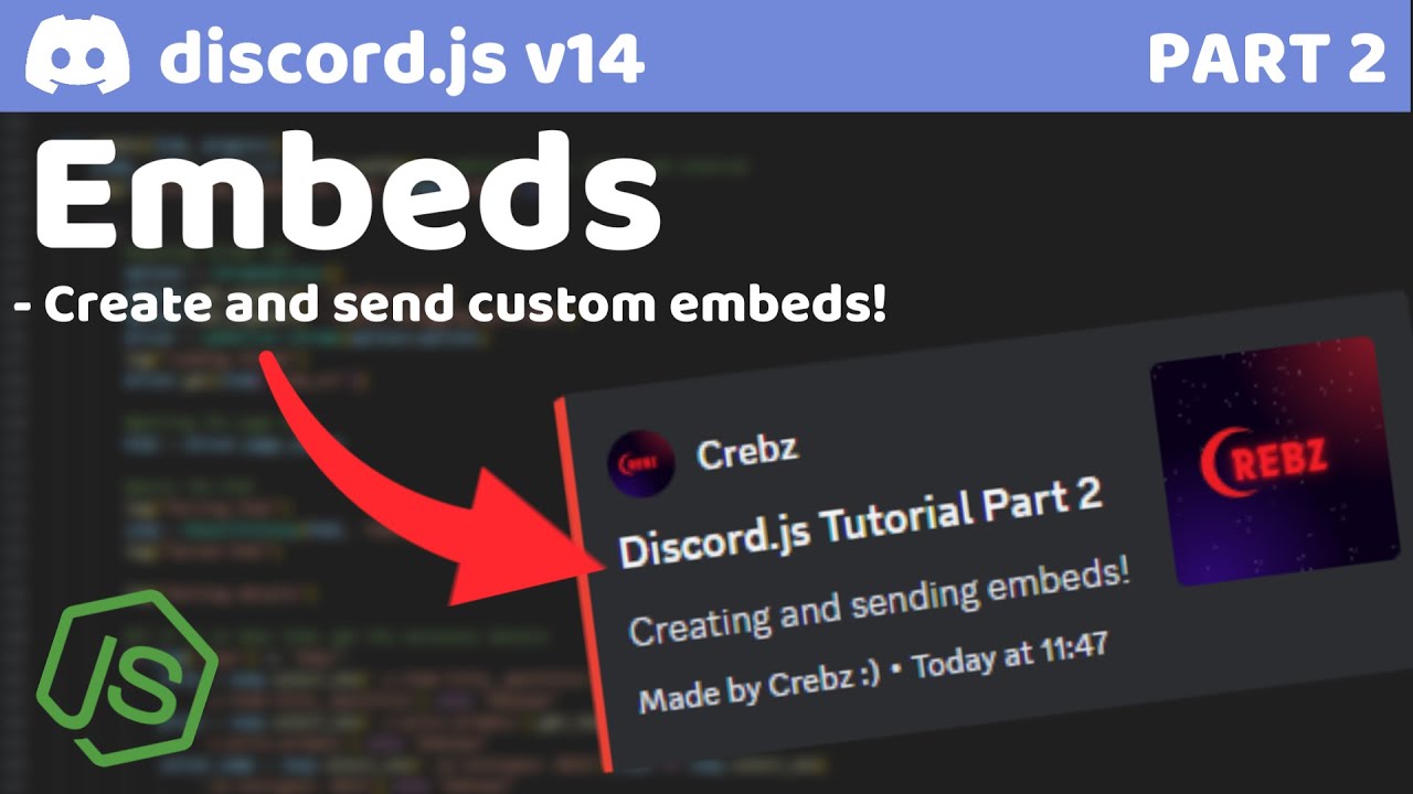 Create And Send Custom Embeds In Discord Js V14 Youtube