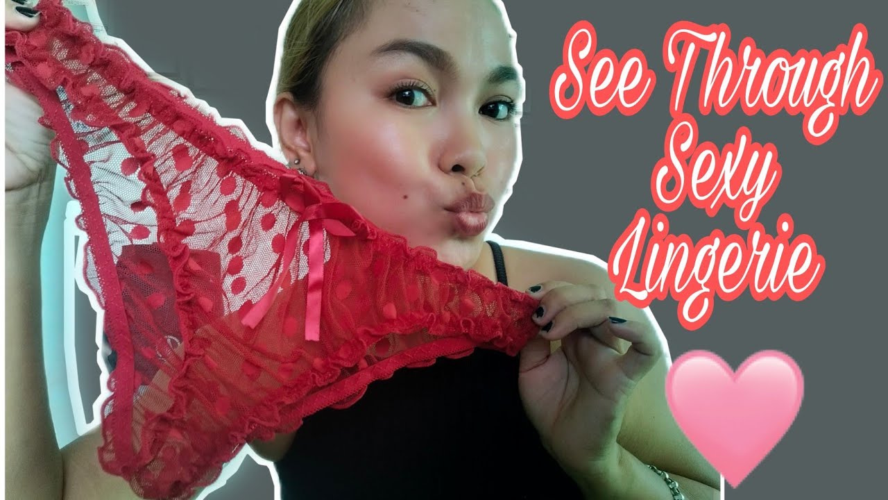 See Through Red Sexy Lingerie Set Panty And Bra Youtube