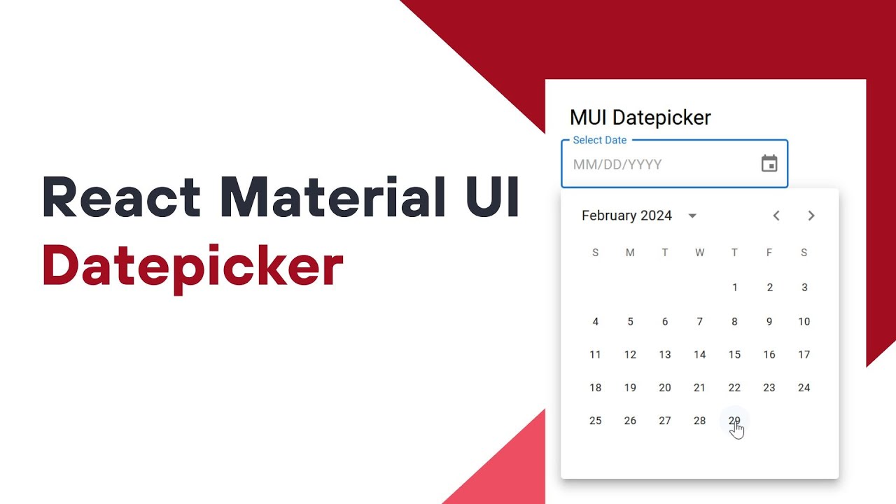 How To Add React Mui Datepicker Youtube