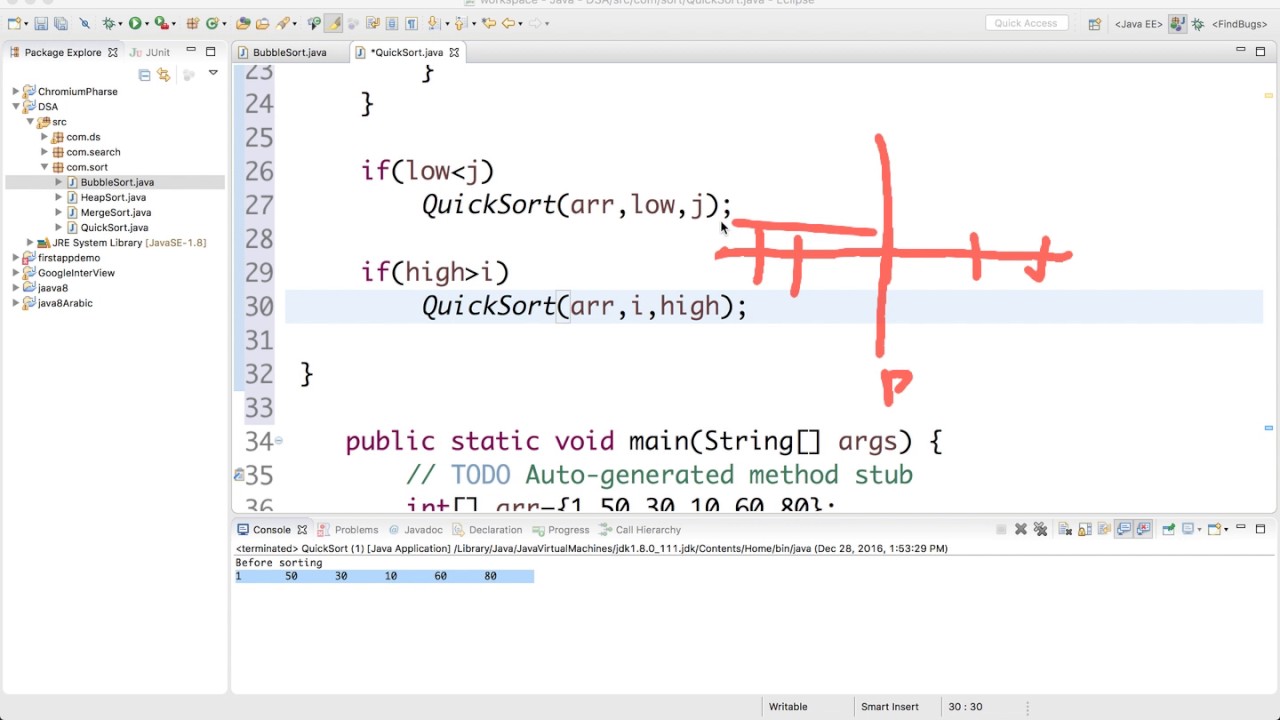 32 Quick Sort Implementation In Java Youtube