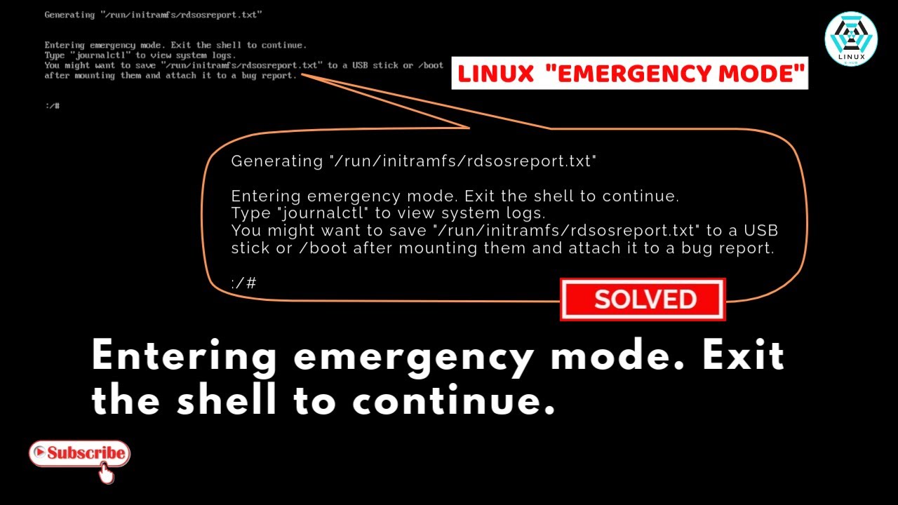 Entering Emergency Mode Exit The Shell To Continue Solved Linux