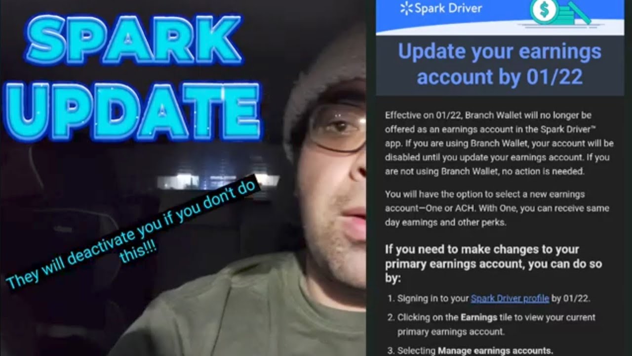 Spark Driver Update Branch Wallet Is Out Direct Deposit Is In