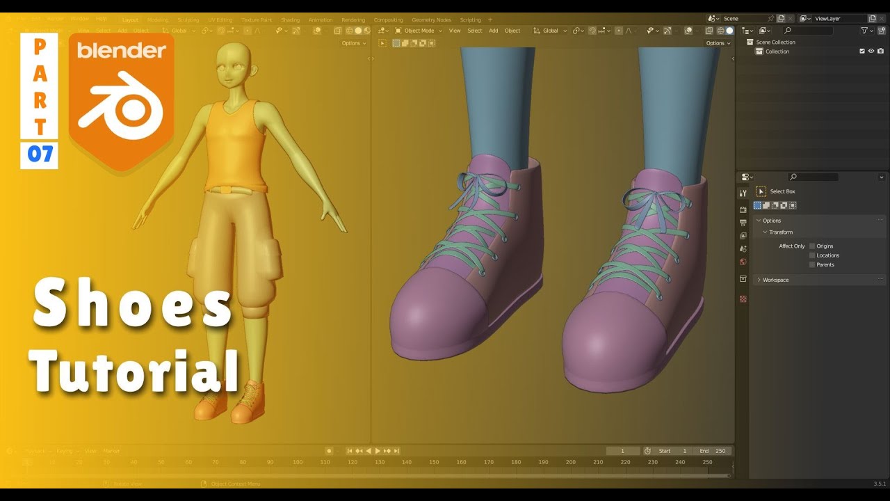 Blender Anime Character Modeling Part 07 Shoes Modeling Shionmgr