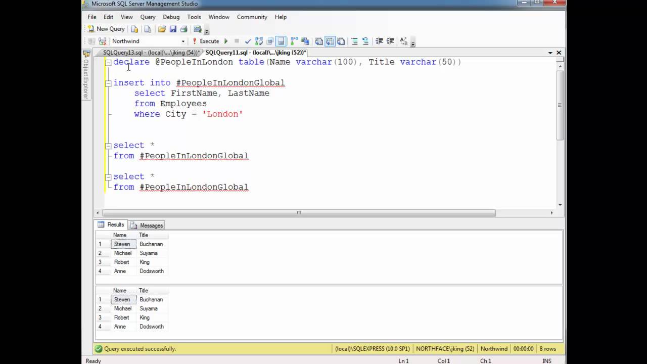 Sql Table Variables Youtube