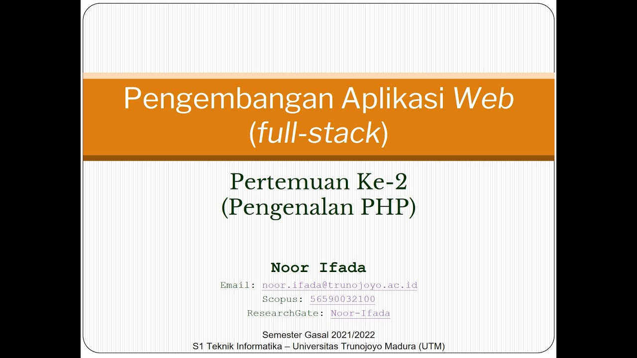 Perkuliahan Pengenalan Php Youtube