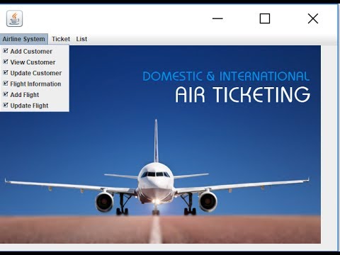 Airline Airticket Reservation System Project In Java Computer