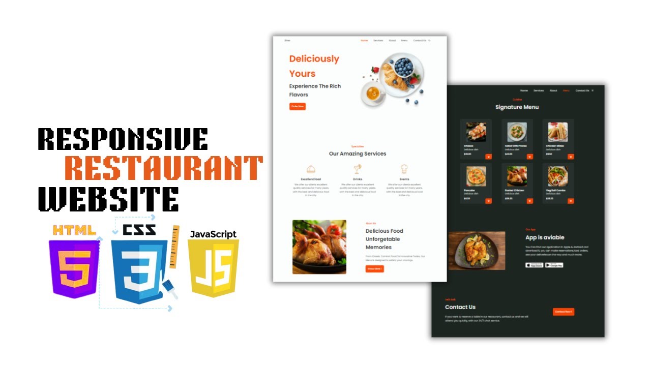 How To Make A Responsive Restaurant Website Design Using Html Css And