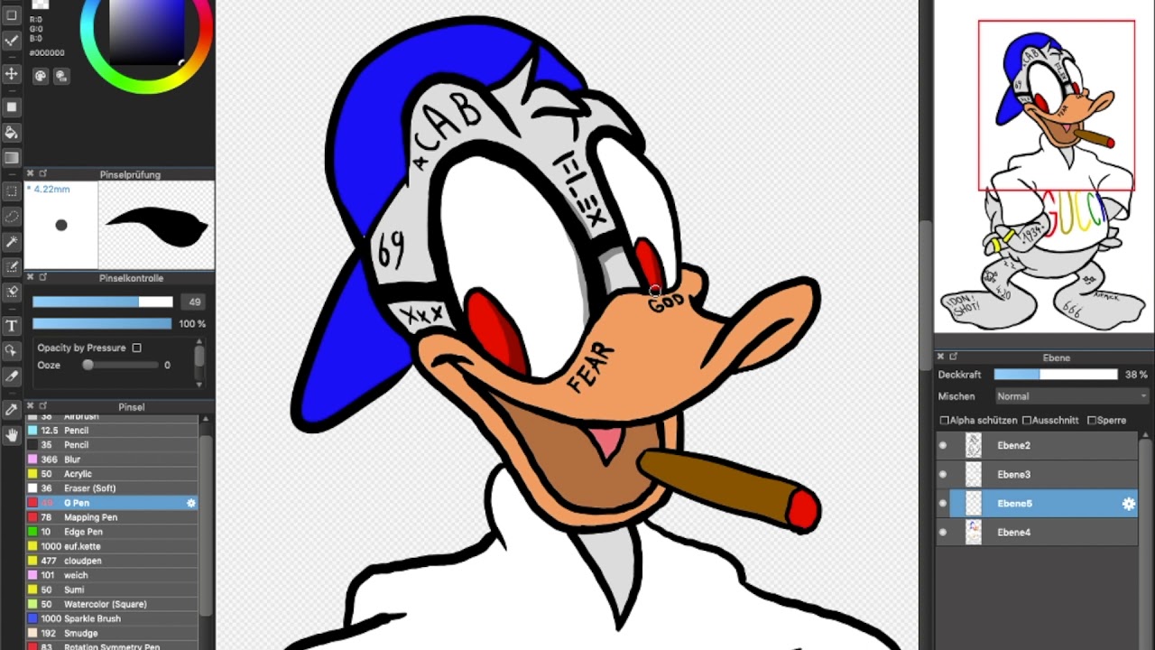 Drawing Donald Duck Gangster Version Youtube