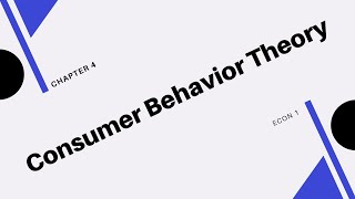 Theory Of Consumer Behavior And Demand Microeconomics I Chapter 1 Part