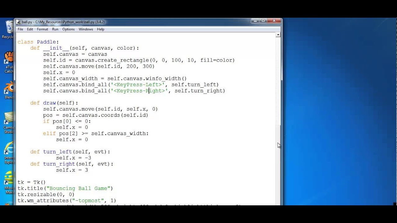 Python Bouncing Ball Game Youtube
