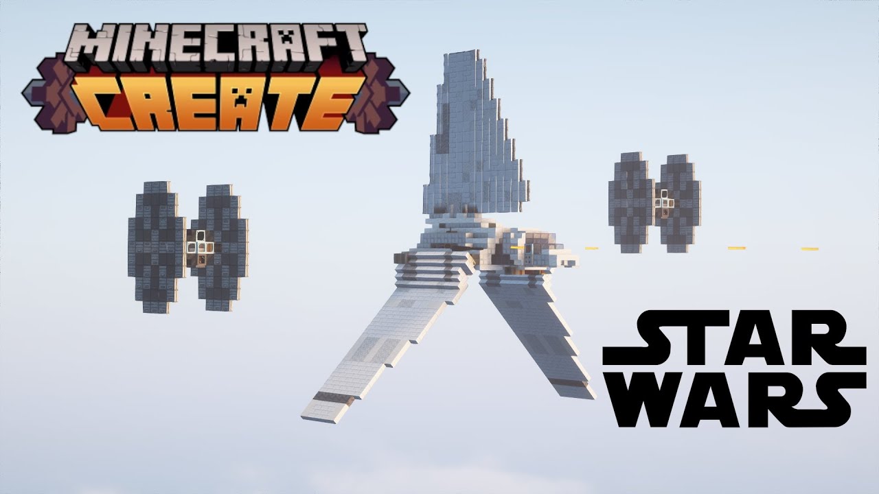 Fully Working Star Wars Imperial Ships In Minecraft Create Mod Youtube