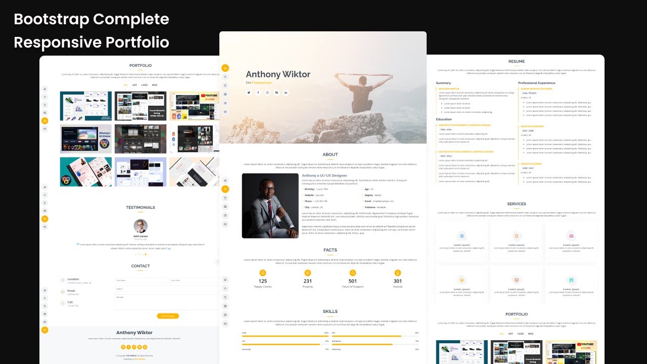 Bootstrap Complete Responsive Portfolio With Html Css Jquery The Web