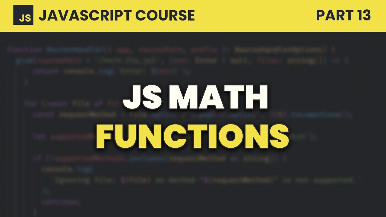 Math Functions Javascript For Beginners 13 Youtube