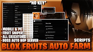 Blox Fruits Script No Key Fruit Sniper Auto Boss Spawn Fruit Fruit Rain