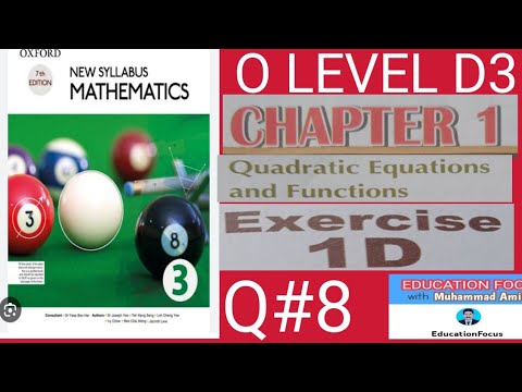 Oxford 7th Edition New Syllabus Mathematics 3 Exercise 1d Question 8 D3