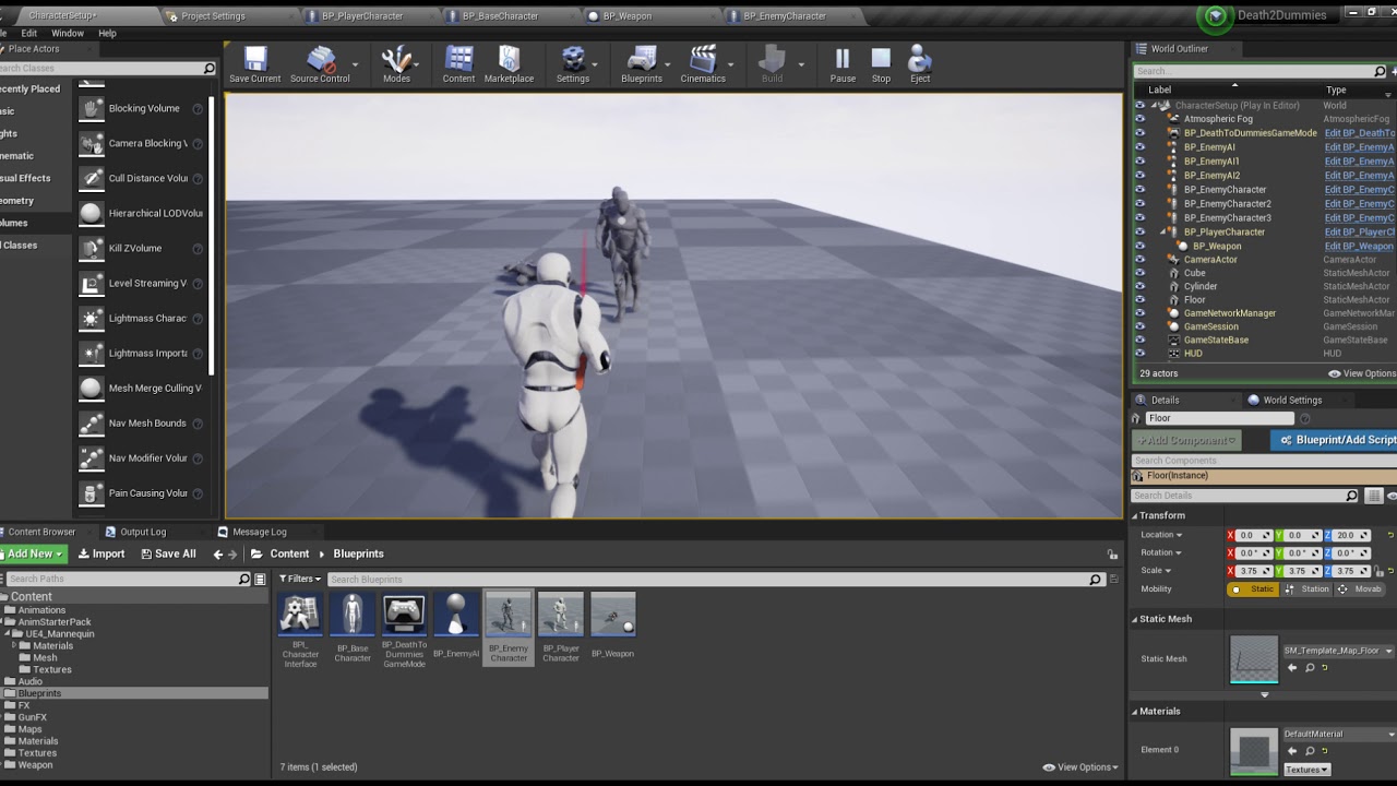 Test Of Unreal Engine Raycast And Ragdoll Physics Youtube